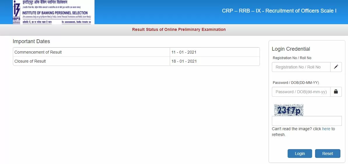 IBPS RRB PO Result 2020:Download Officer Scale 1 Prelims Result @ibps ...