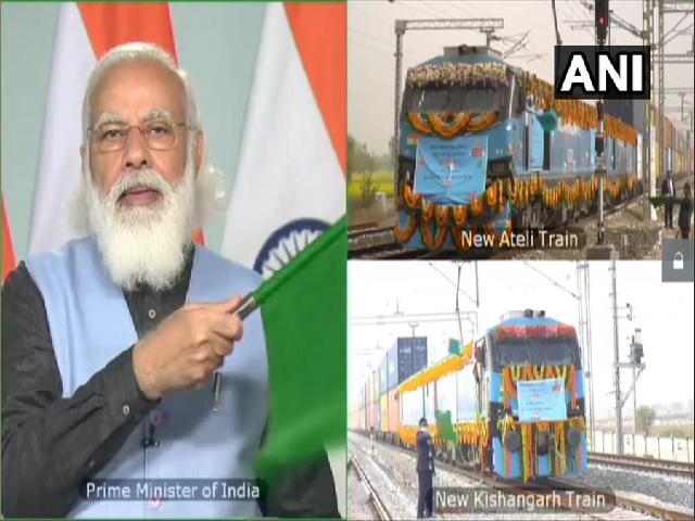 PM Modi inaugurates New Rewari-New Madar Section of Western Freight ...