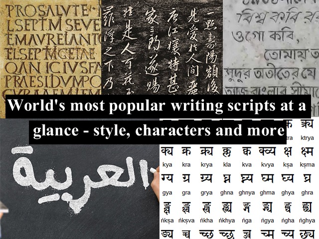 World s Most Popular Writing Scripts At A Glance Style Characters 