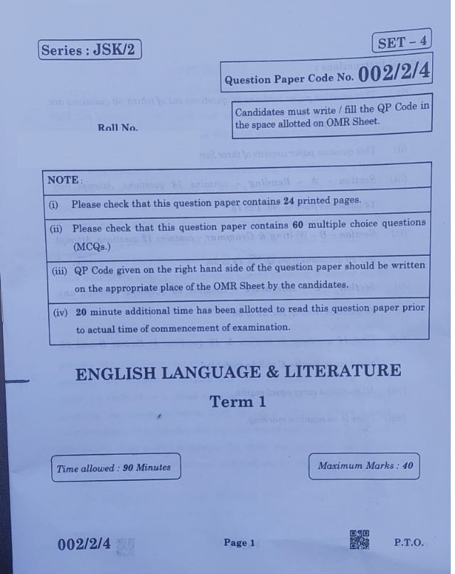 CBSE Term 1 Exam 2021 22 Download Class 10 English Question Paper PDF CBSE Term 1 Exam 2021 22 Download Class 10 English Question Paper PDF