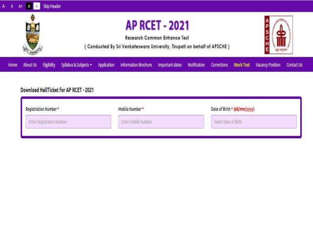 APRCET Hall Ticket 2021 released at sche.ap.gov.in, Get Direct Link ...