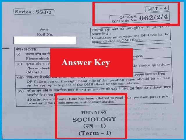 CBSE Answer Key 2021-22: Class 12th Sociology Board Exam 2021-22 (Term 1) - Check Your Answers Now!
