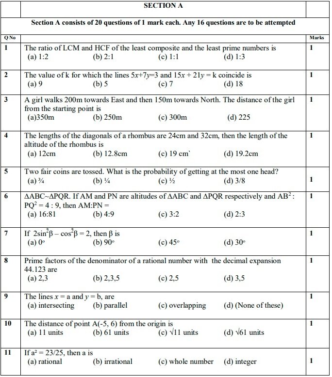 CBSE Term 1 Class 10 Maths Paper Moderately Tough Analyais Answer Key CBSE Term 1 Class 10 Maths Paper Moderately Tough Analyais Answer Key