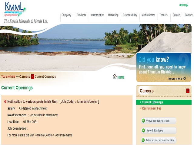 KMML Recruitment 2021: Apply for 49 Mines Foreman, Personal Officer ...