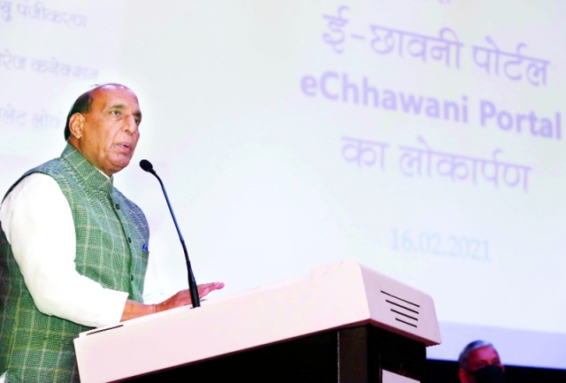 Defence Minister Rajnath Singh launches e-Chhawani portal Defence Minister Rajnath Singh launches e-Chhawani portal
