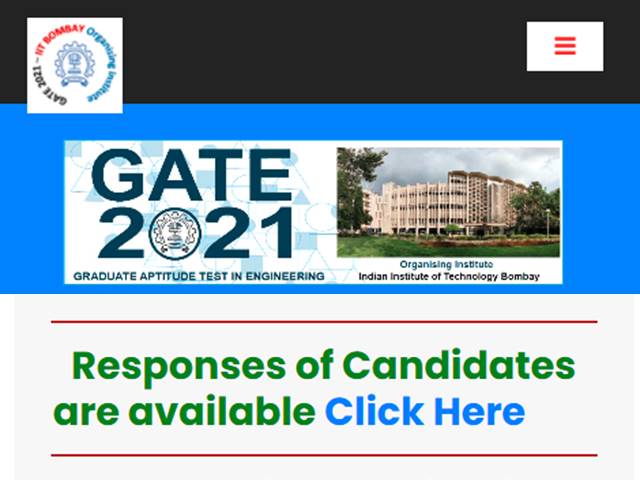 GATE 2021 Candidate Response Sheets Released, Download GATE Exam ...
