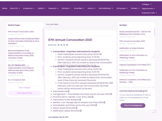 DU Convocation to be conducted tomorrow, Guidelines released on the ...