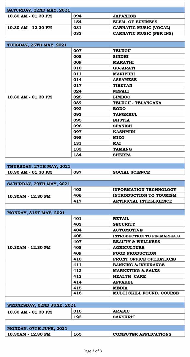 CBSE Class 10 Date Sheet 2021 Time Table CBSE Board Exam 2021 Class CBSE Class 10 Date Sheet 2021 Time Table CBSE Board Exam 2021 Class
