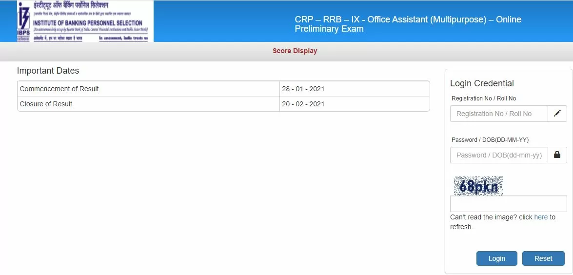 IBPS RRB Clerk Score Card 2020-21 Out: Download Office Assistant ...