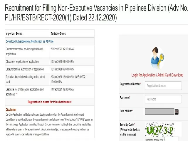 IOCL Pipeline Admit Card 2021 Out @ plis.indianoilpipelines.in: Non ...