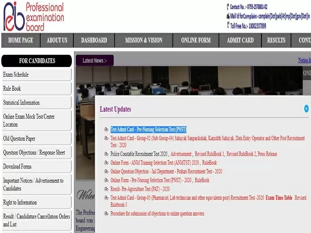 MPPEB PNST Admit Card 2021 Out: Download MP Pre Nursing Selection Test ...