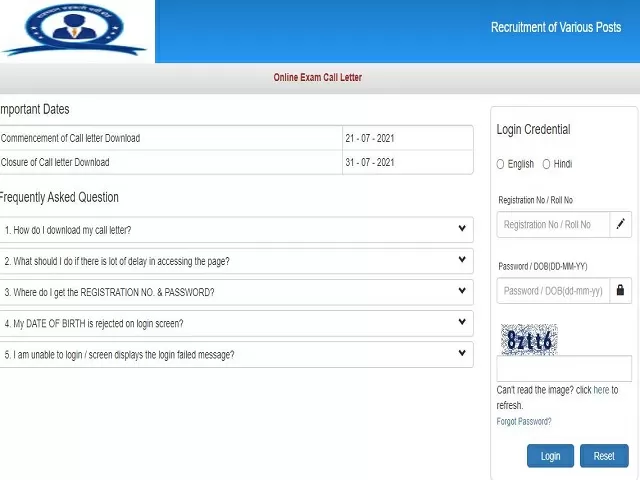 RCRB RCDF Admit Card 2021: Download Call Letter for 25 August @rajcrb ...