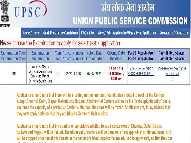 UPSC CMS 2021 Notification Out: Apply Online for 838 Vacancies @upsc ...