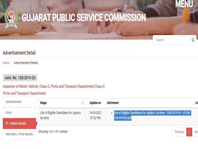 GPSC STI Result 2021 Out @gpsc.gujarat.gov.in: Download Prelims Cut-Off ...