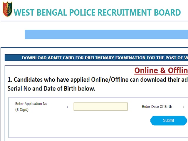 WB Police WO Admit Card 2021 Out for Wireless Operator Post @wbpolice ...