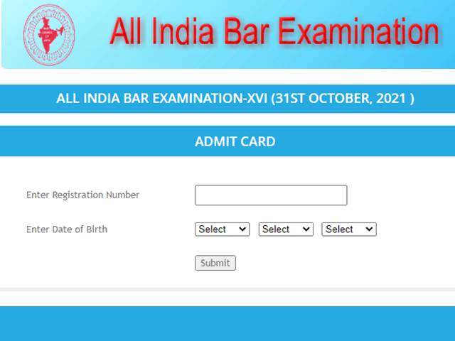 AIBE XVI 2021 Admit Card Released by Bar Council of India, Download at ...