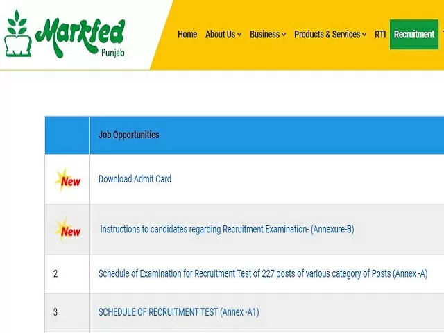 Punjab Markfed Admit Card 2021 Out: Download @markfedpunjab.com
