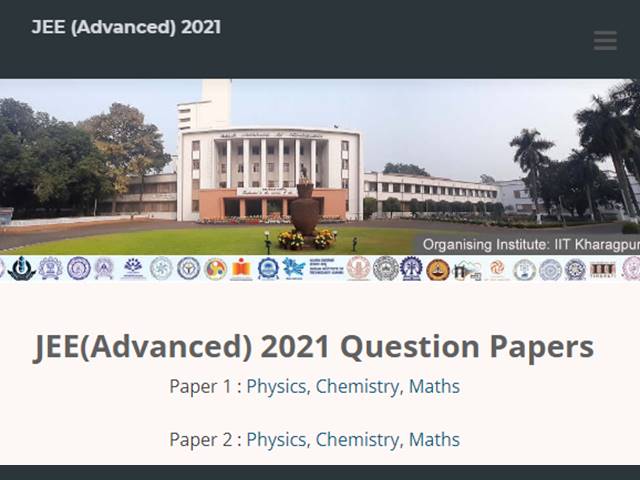 JEE Advanced 2021 Official Question Paper released by IIT Kharagpur ...
