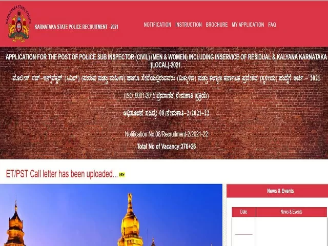 KSP PSI Admit Card 2021 has been released by Karnataka State Police ...