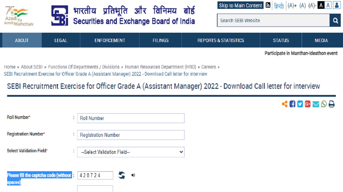 SEBI Grade A Interview Call Letter 2022 Released sebi gov in Here s 