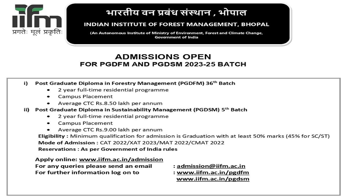 IIFM PGDFM, PGDSM Admissions 2023: Applications Open at iifm.ac.in ...