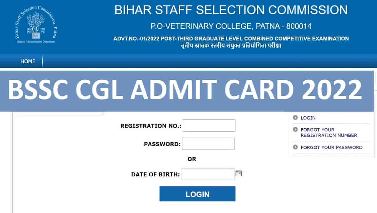 BSSC CGL Admit Card 2022 Out Download 3rd Combined Graduate Level