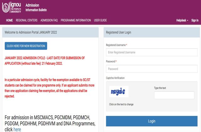 IGNOU January 2022 Session Re Registration Last Date Extended Till Feb ignou-january-2022-session-re-registration-last-date-extended-till-feb