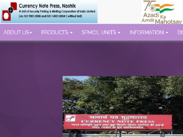 Currency Note Press Nashik Recruitment 2022: Apply Online for 149 Jr ...