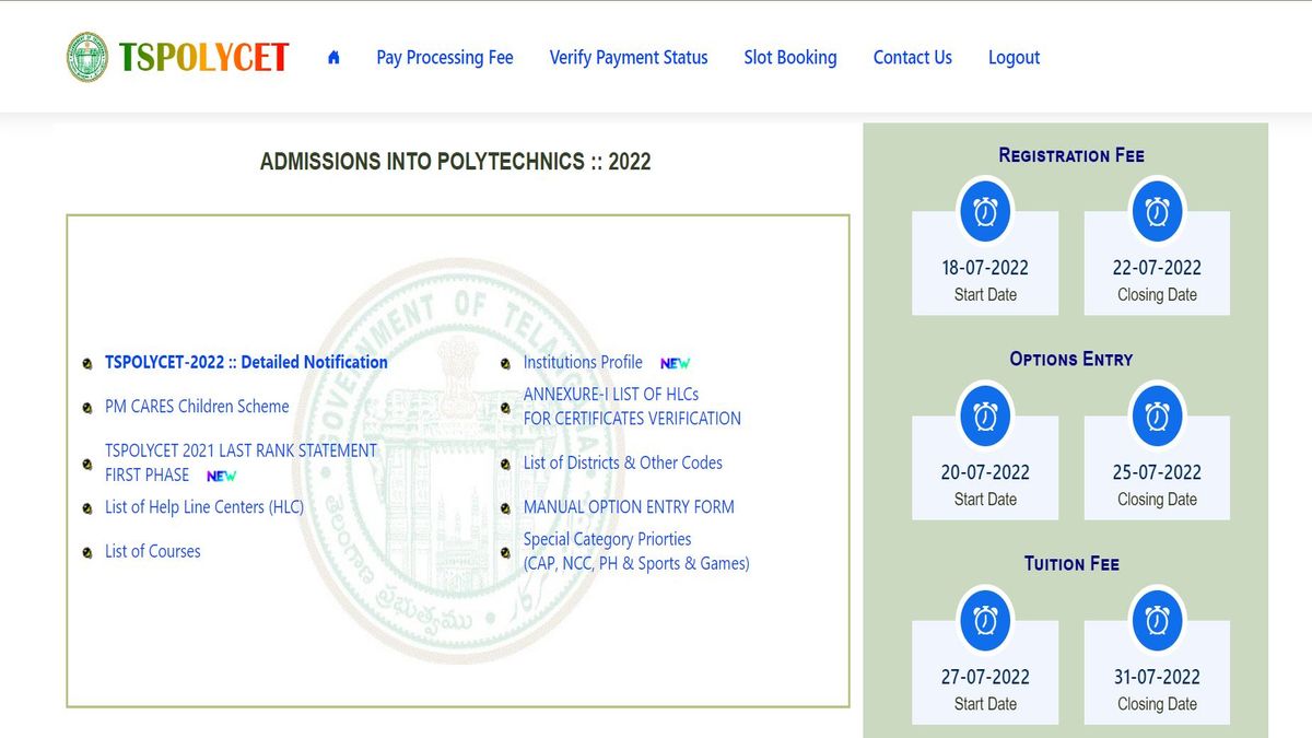 TS POLYCET 2022 Counselling Registration Begins at tspolycet.nic.in ...