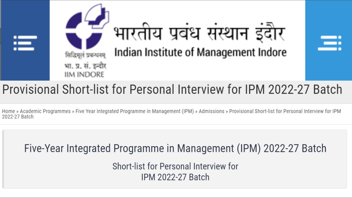 IIM Indore IPMAT 2022 Result (Declared): Check IPMAT Result 2022 at ... IIM Indore IPMAT 2022 Result (Declared): Check IPMAT Result 2022 at ...