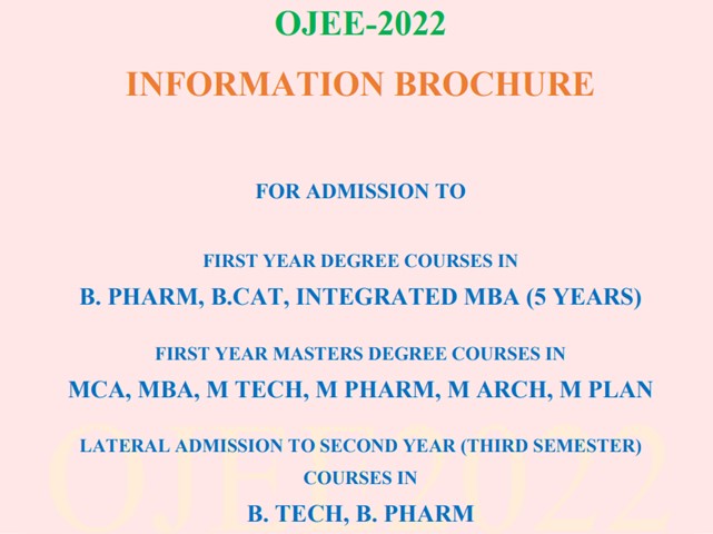 OJEE 2022 Application Form Released, Register or Apply at ojee.nic.in ...