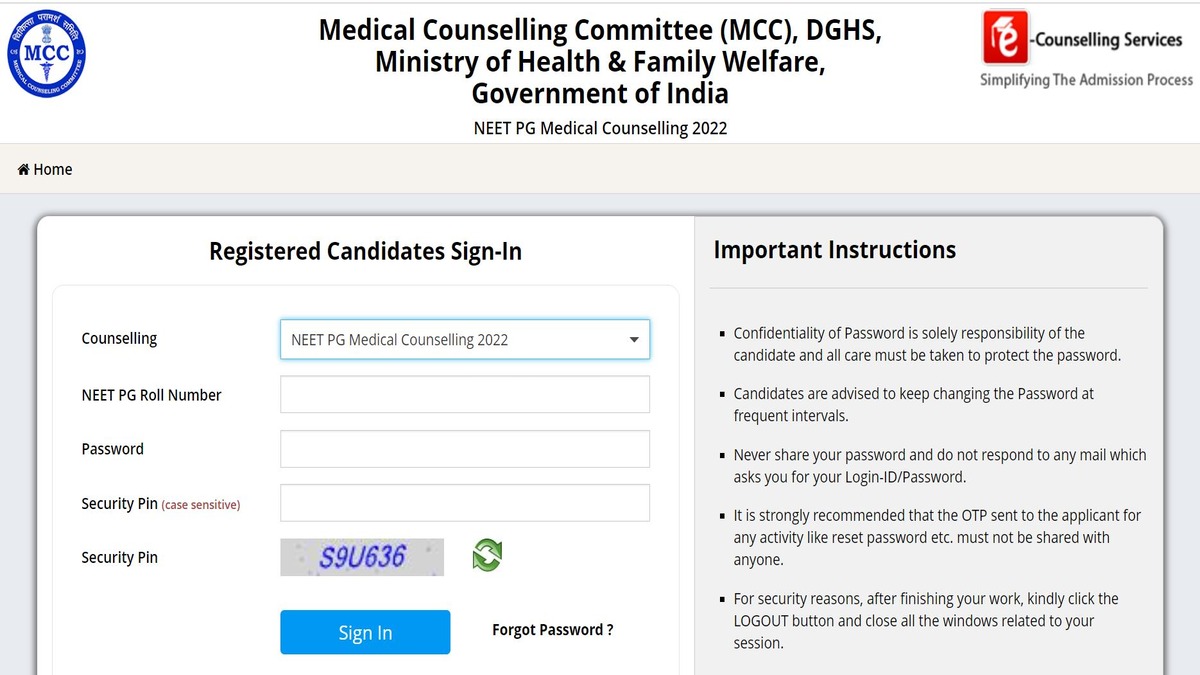 NEET PG Counselling 2022 Registration for Mop Up Starts, Apply at mcc ... NEET PG Counselling 2022 Registration for Mop Up Starts, Apply at mcc ...