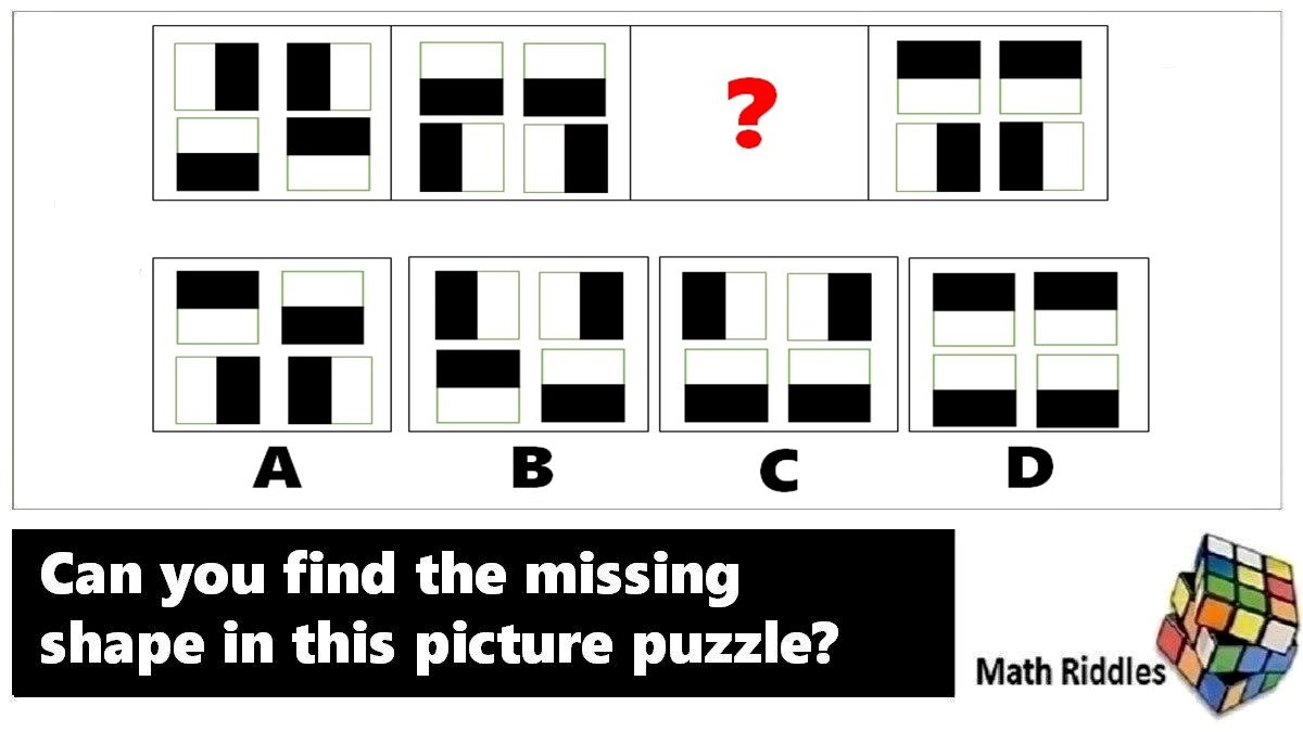 Math Riddles Find The Missing Shape Picture Puzzles Part 8