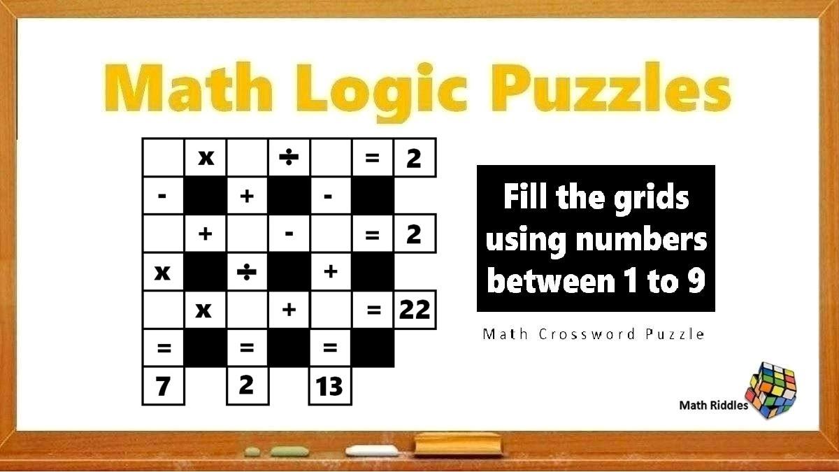 Math Riddles Only 1 Can Solve This Math Crossword Puzzle Difficulty 