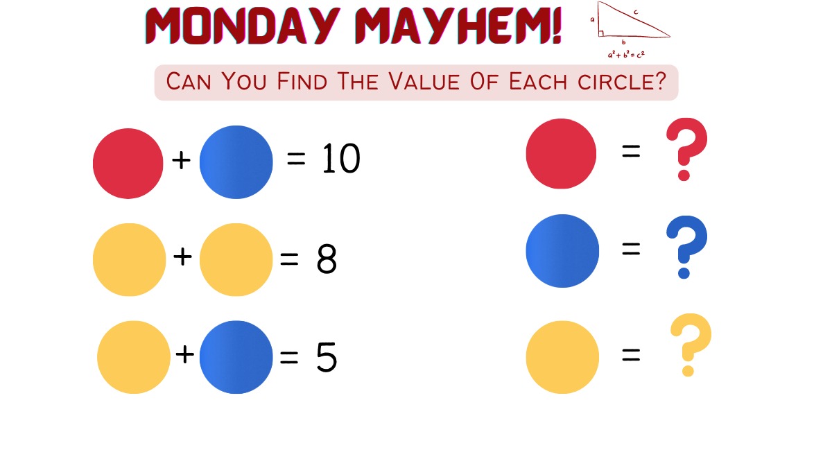 Math Riddle: Can You Find The Value Of Each Circle In This Viral Math ...