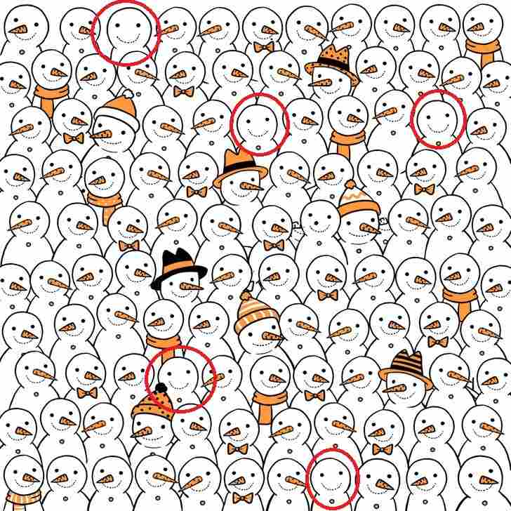 Prove Your Genius by Finding Five Noseless Snowmen in 9 Seconds in this ...