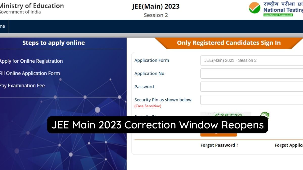 JEE Main 2023 Correction Window Reopens, Check What Can be Edited Here | Education News - Jagran ...