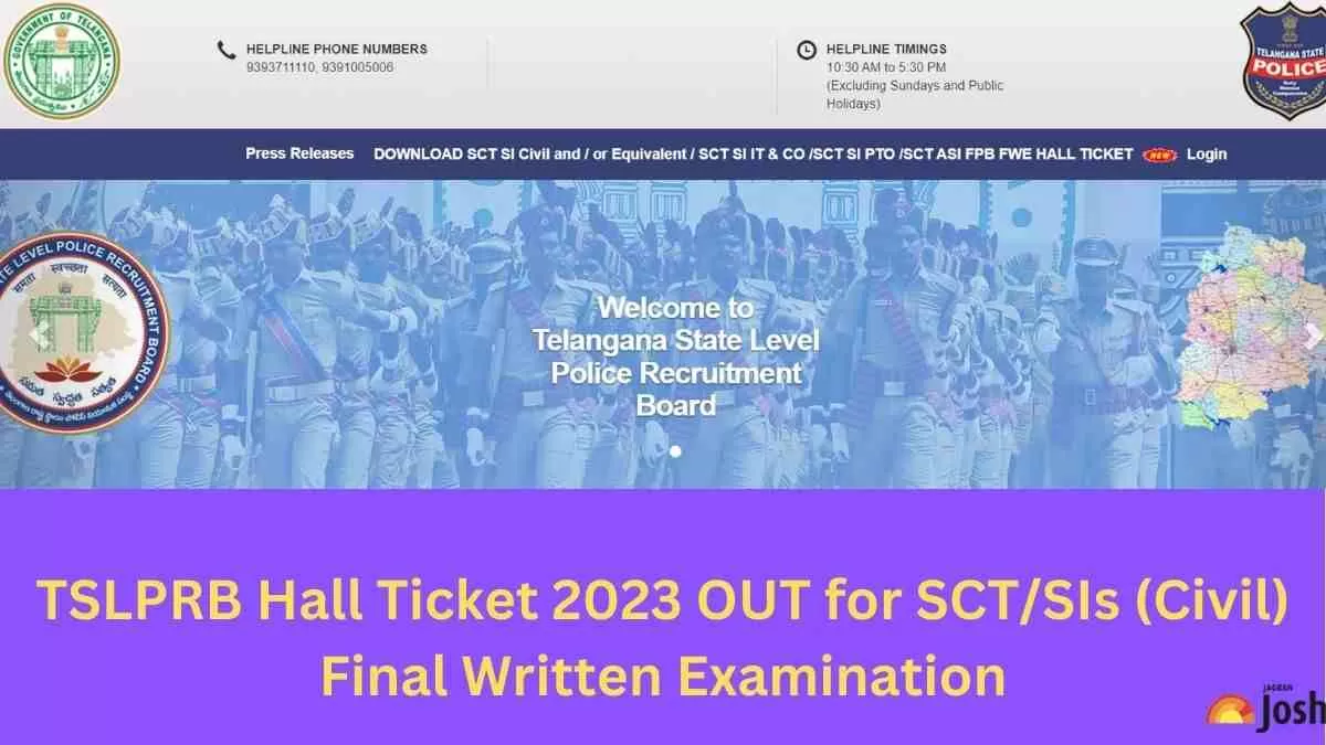 TSLPRB Admit Card 2023 for SCT & SIs Final Written Exams @www.tslprb.in ...