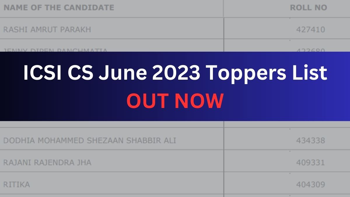 CS Professional Result June 2023 Toppers (OUT): Rashi Amrut Parakh Tops ...