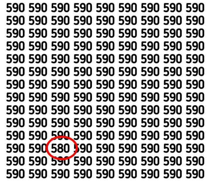 Optical Illusion: Find the number 580 in the picture in 5 seconds!