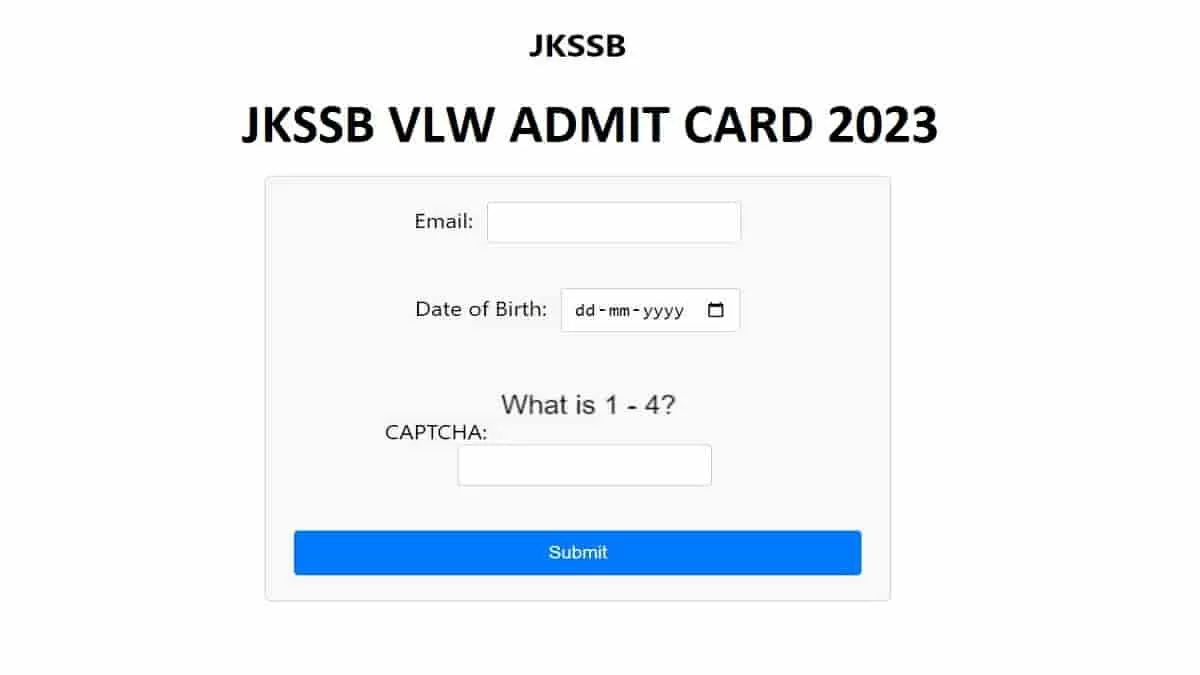 JKSSB VLW Admit Card 2023 (OUT): Download Panchayat Secretary Call ...