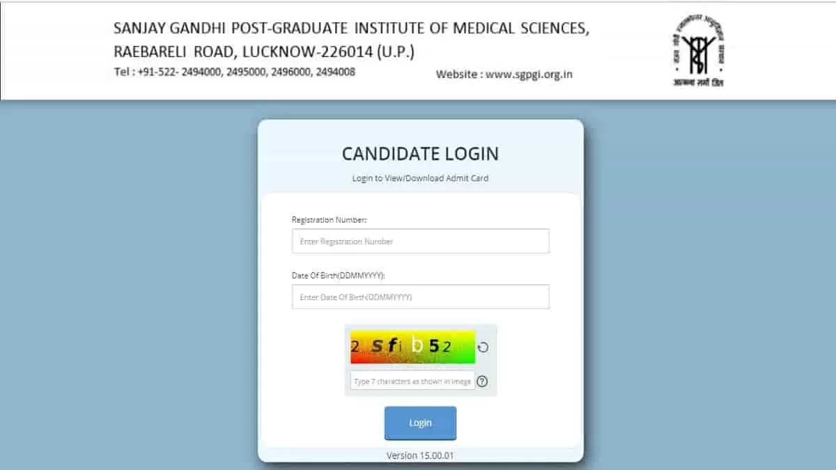 SGPGIMS Admit Card 2023 OUT at sgpgims.org.in: Download Link Here