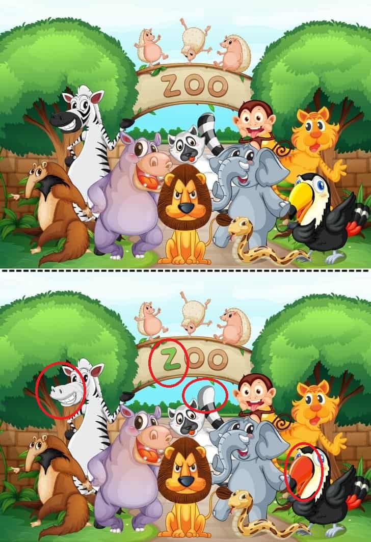 Spot The Difference: Can you spot 4 differences in 14 seconds?