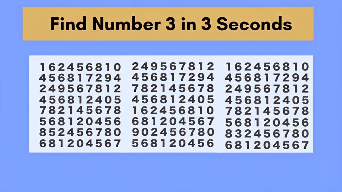 Optical Illusion Challenge Only A Genius Can Find The Number 3 In The