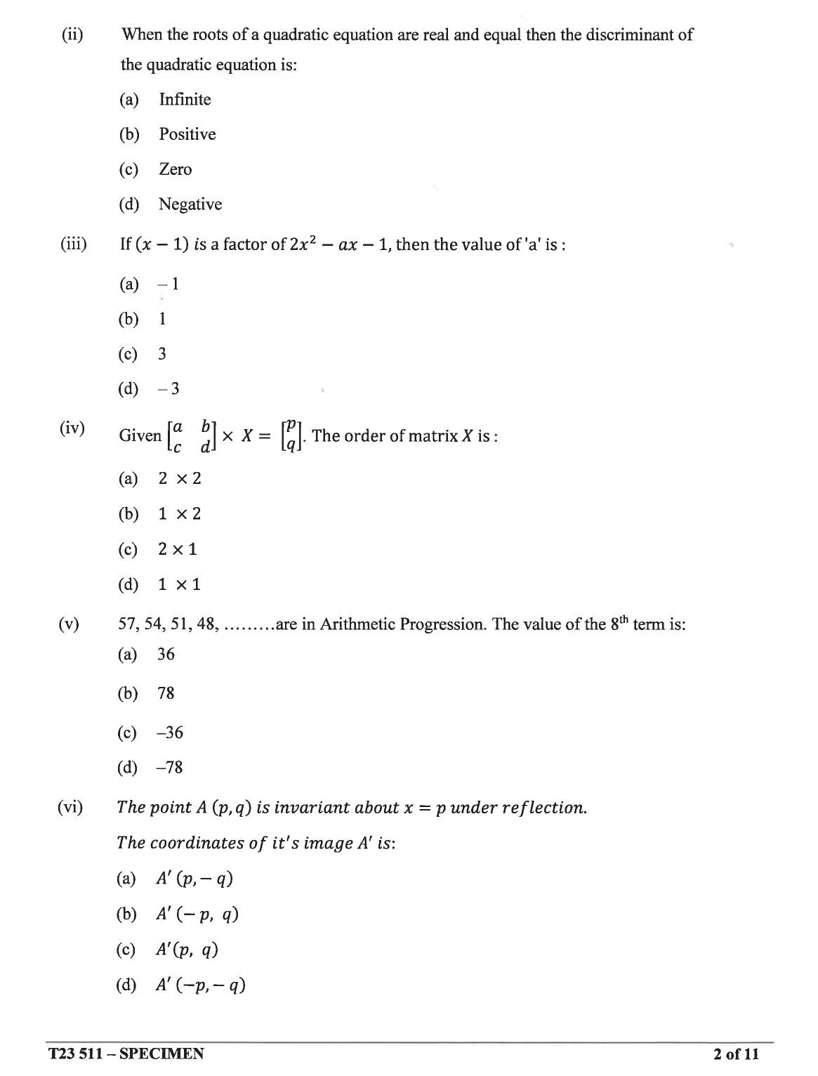 ICSE Maths Specimen Paper 2023 CISCE Class 10 Maths Sample Paper ICSE Maths Specimen Paper 2023 CISCE Class 10 Maths Sample Paper