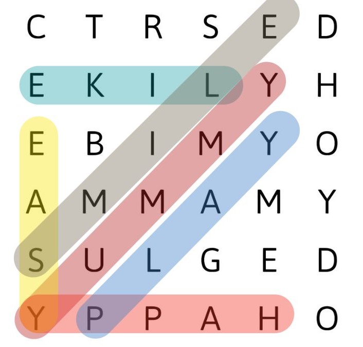 Word Search Puzzle: Can you find 6 words in the image within 55 seconds?