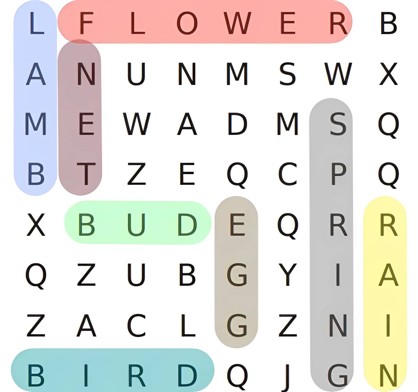 Word Search Puzzle: Can you find 8 words in the image within 49 seconds?