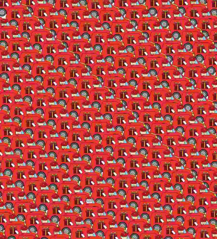 Santa’s Camouflage: Can You Spot Him in This Optical Illusion?