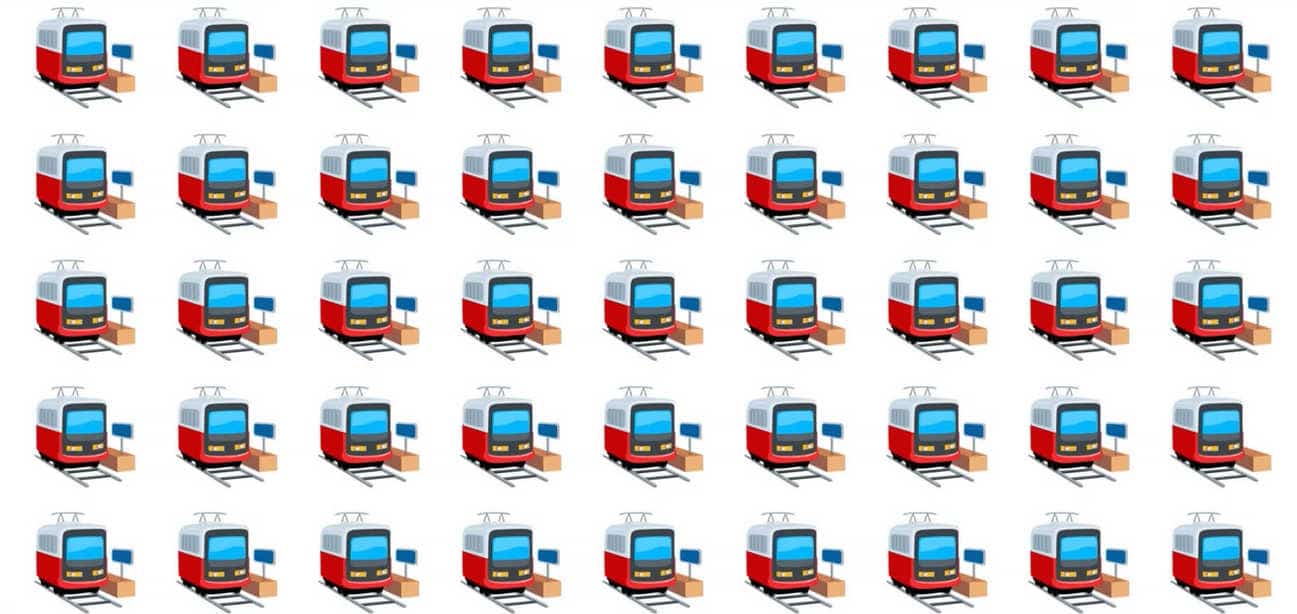 You have hawk like eyes if you can find the odd train in 3 seconds!