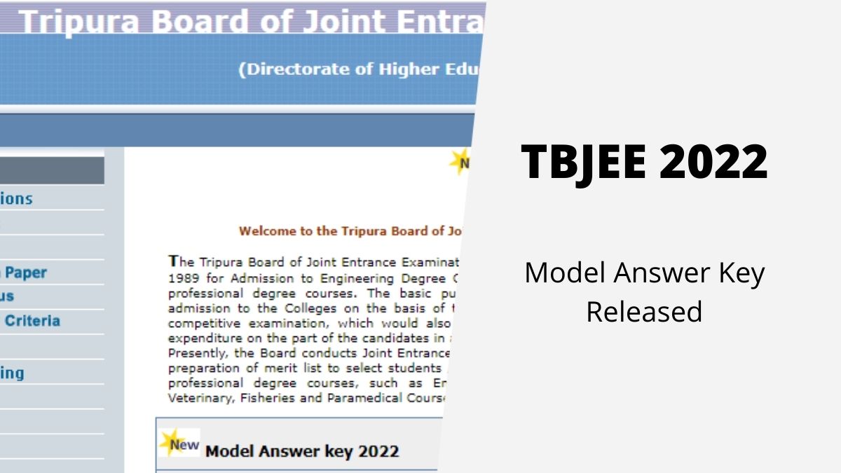 TBJEE Answer Key 2022 Released at tbjee.nic.in, Objection window open ...